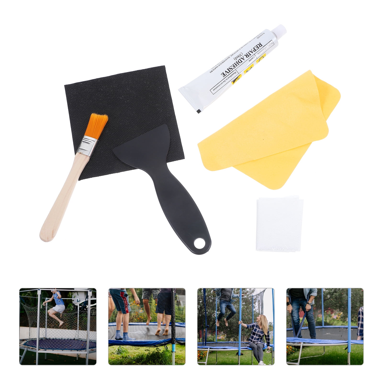 HEMOTON Trampoline Repair Kit with Square Patches for Efficient DIY Mat ...