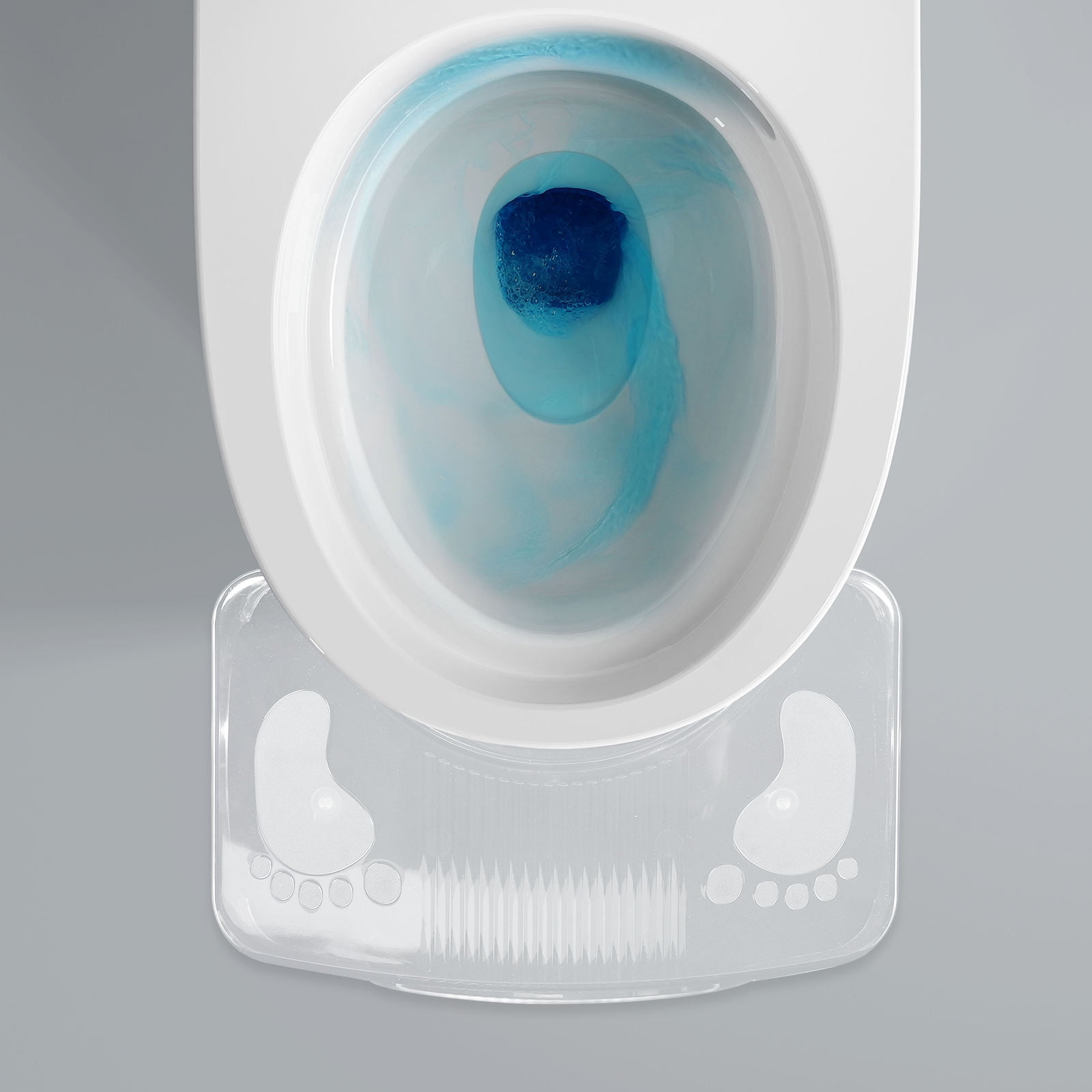 HEMOTON Transparent Bathroom Stool Toilet Step Stool Squatting Toilet ...