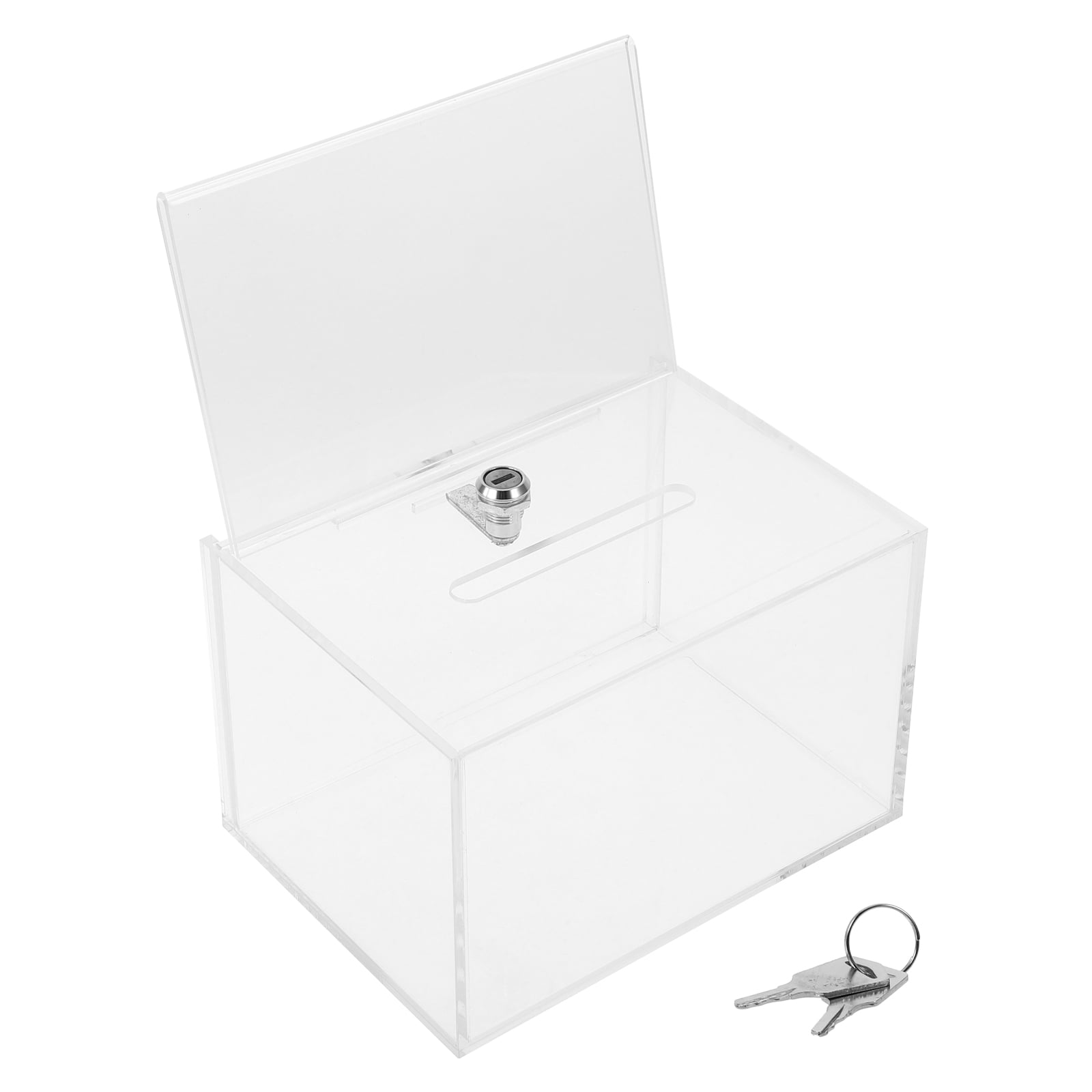HEMOTON Transparent Lockable Donation Box for Storage with Slot Acrylic ...