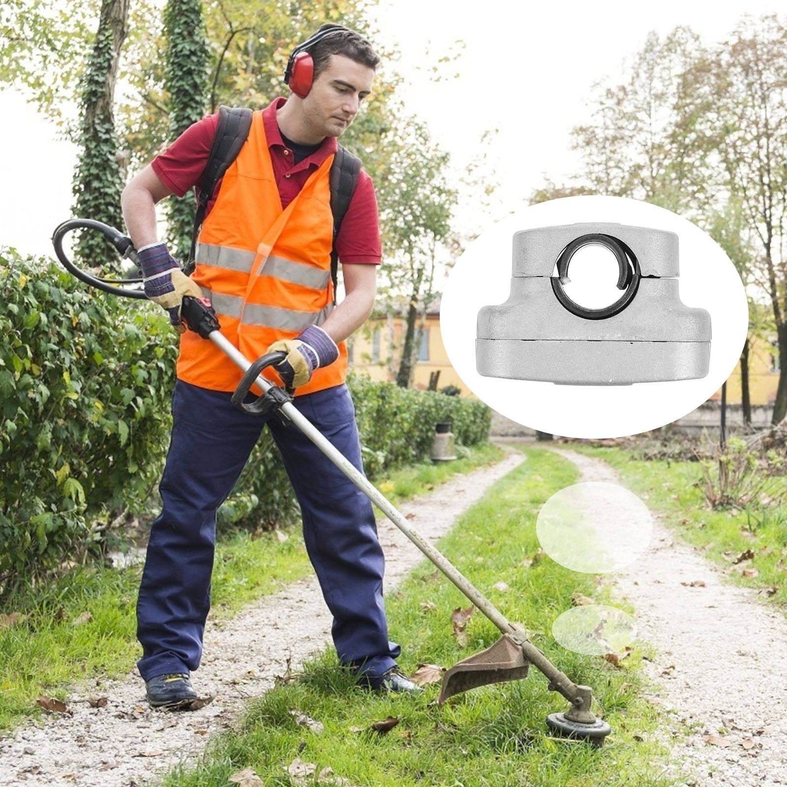 HEMOTON Trimmer Cutter Handle Bracket Hand Push Reel Mower Handle Clamp ...