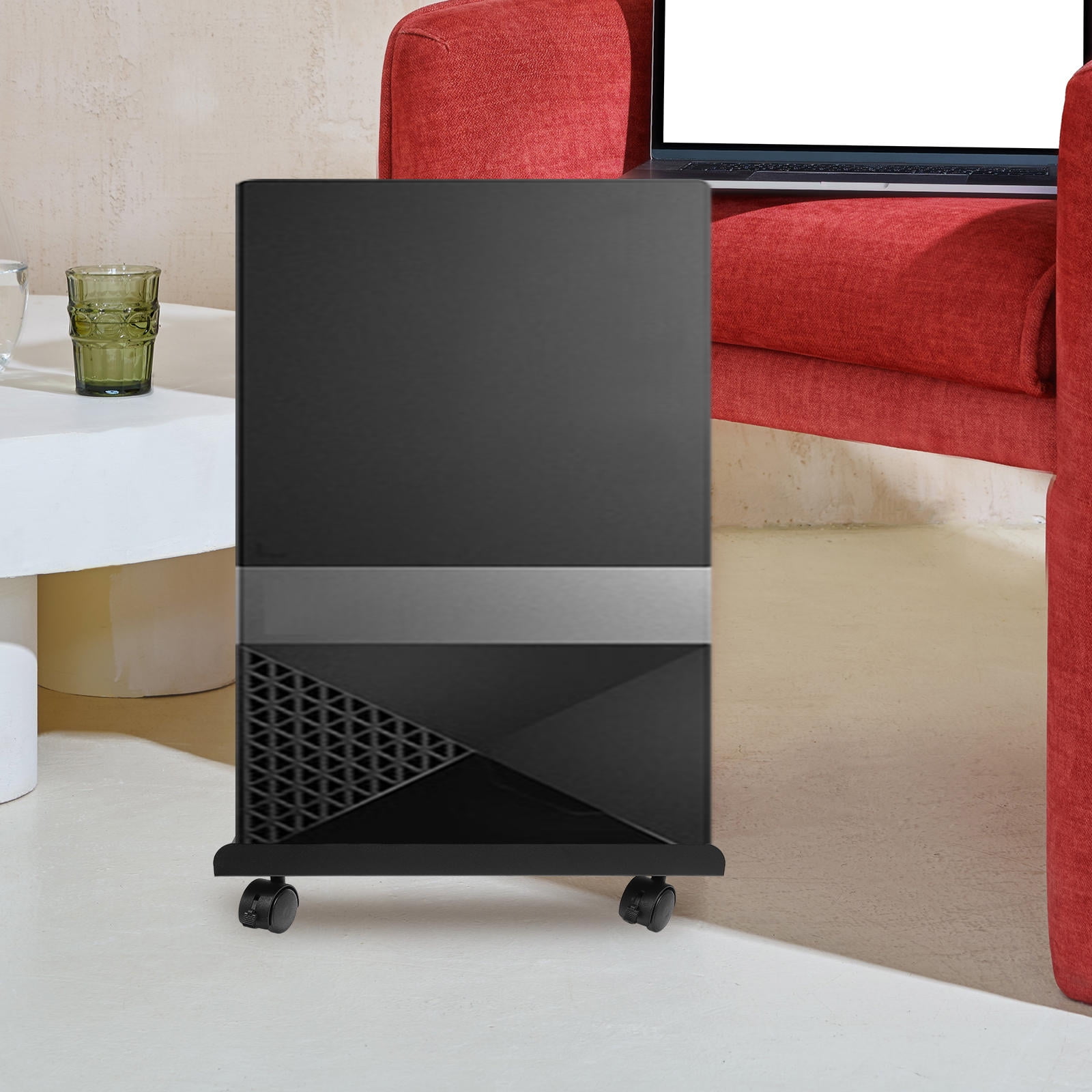 HEMOTON Under Desk CPU Holder PC Tower Floor Cart stable PC Tower Riser ...