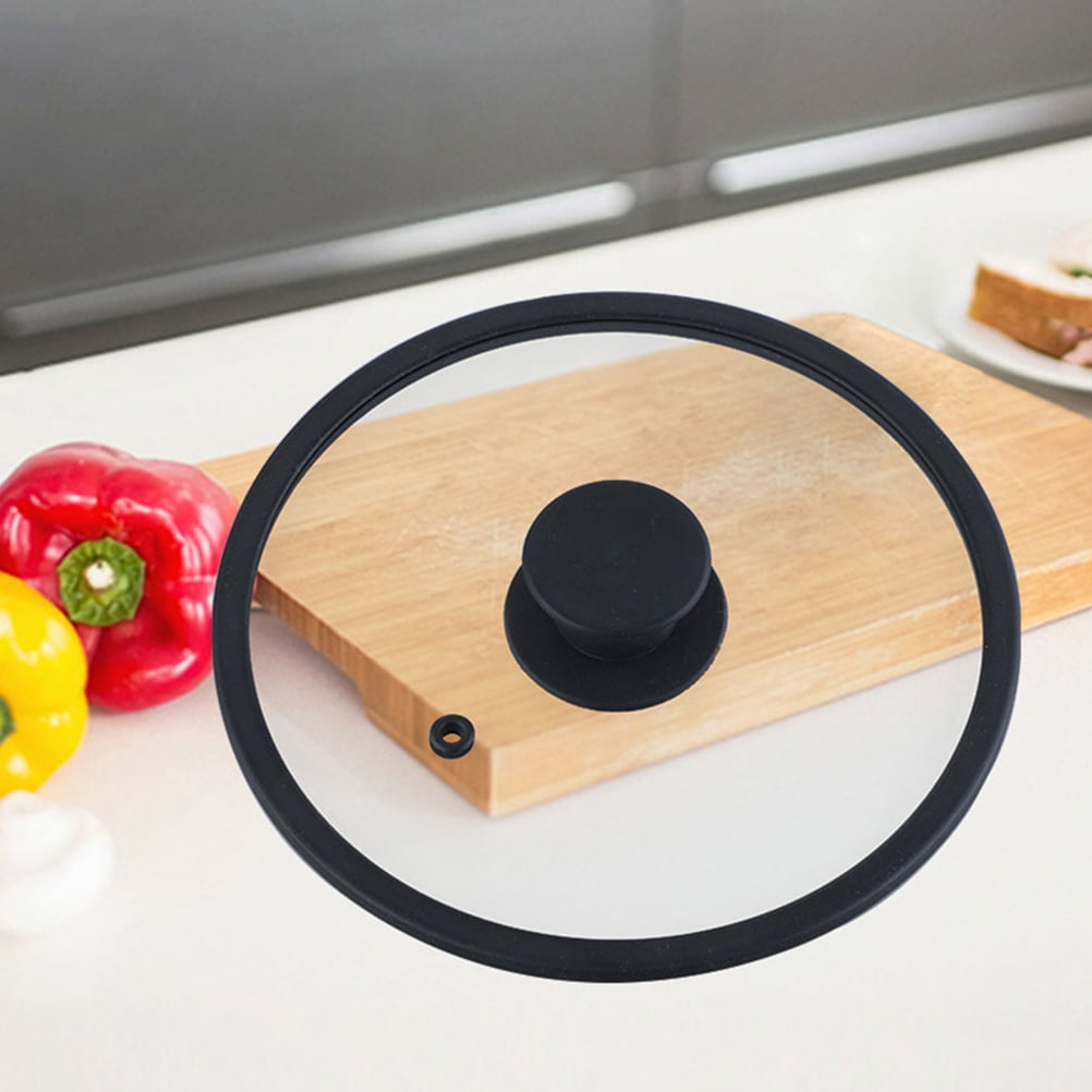 HEMOTON Universal Lid with Silicone Rim and Tempered Glass Simple Pan ...