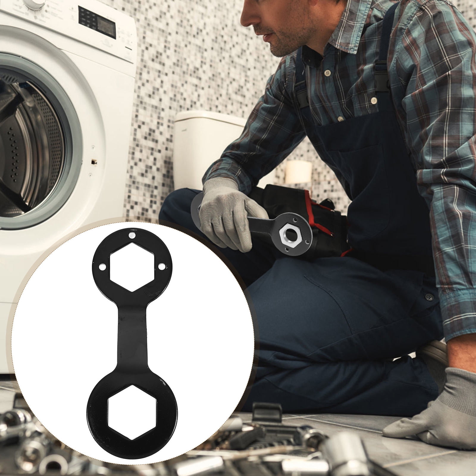 36mm Washing Machine Wrench Tub Nut Spanner Double Ended Slim Metal ...