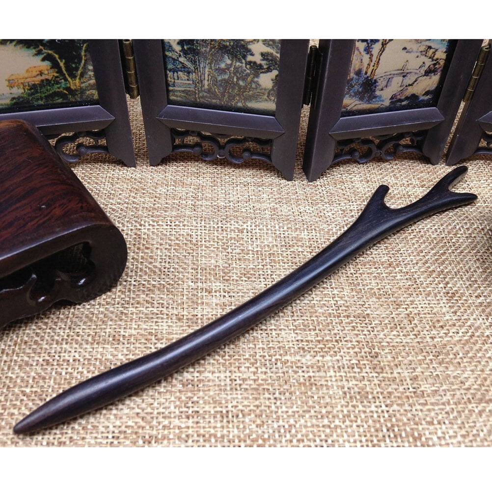 HEMOTON Vintage Ebony Wood Hairpin for Women with Durable Black Design ...