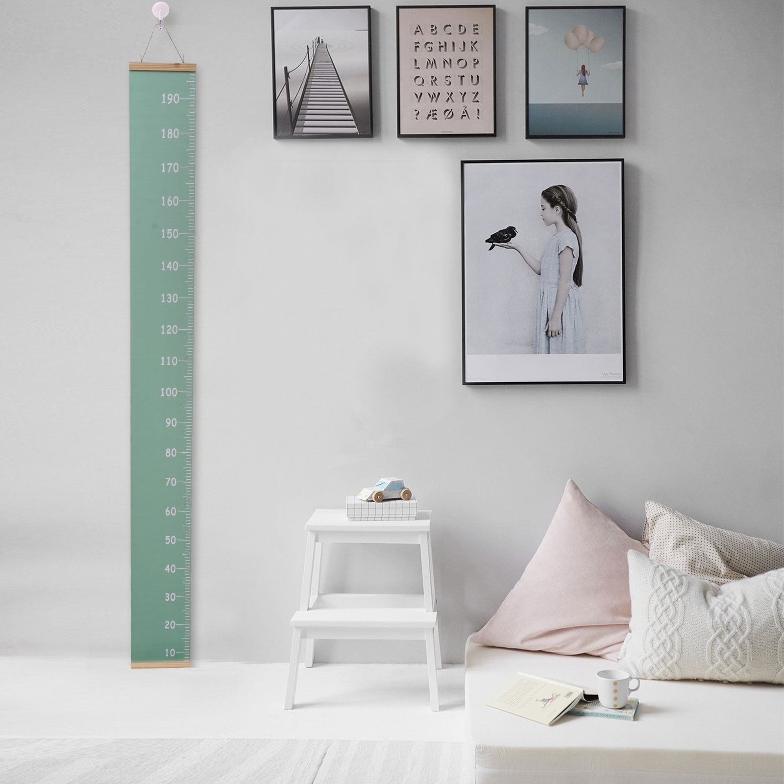 HEMOTON Wall Height Ruler Decoration Baby Measurement Canvas Chart Kids ...