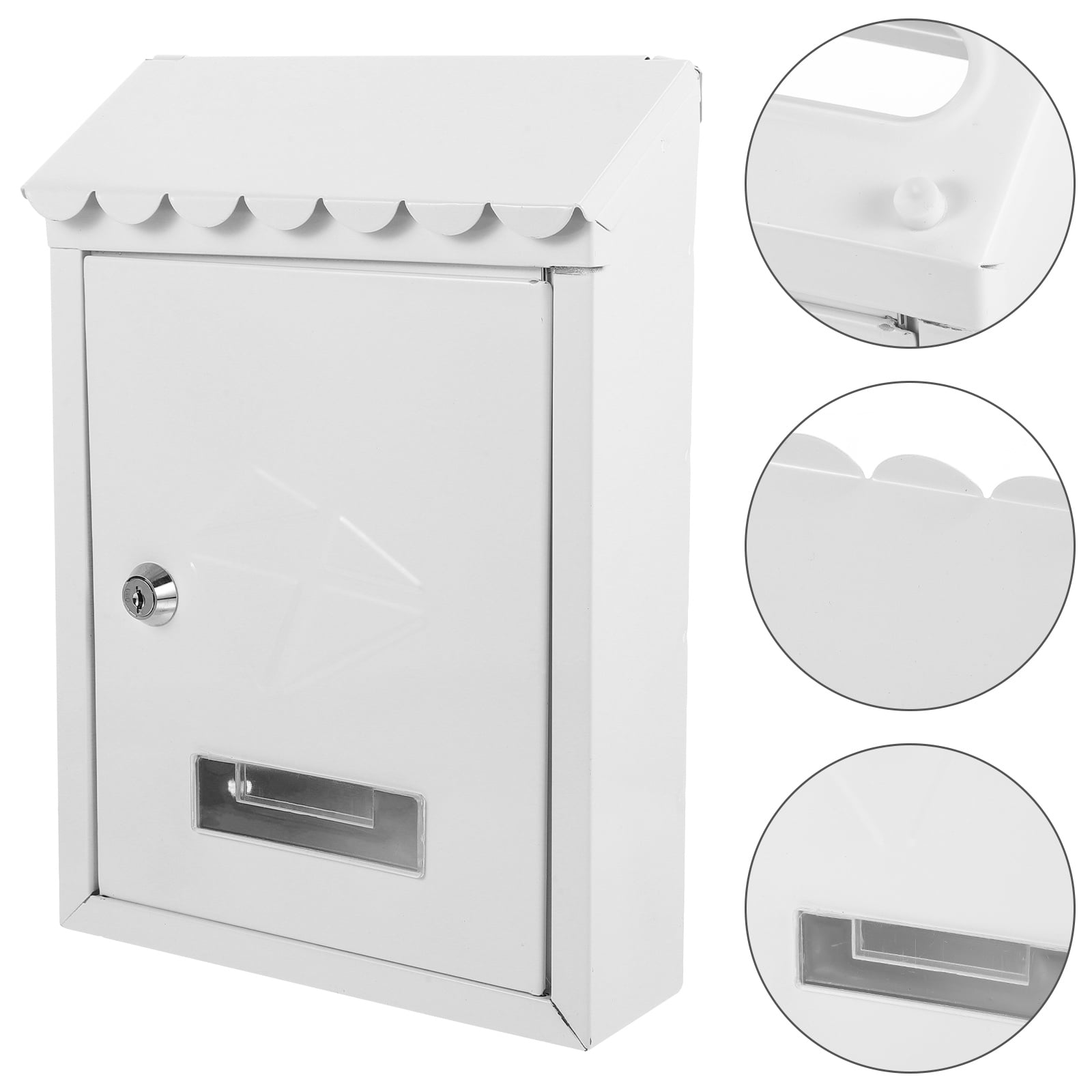 HEMOTON Wall Mailbox White Mount Mailboxes for outside Mounted Office ...