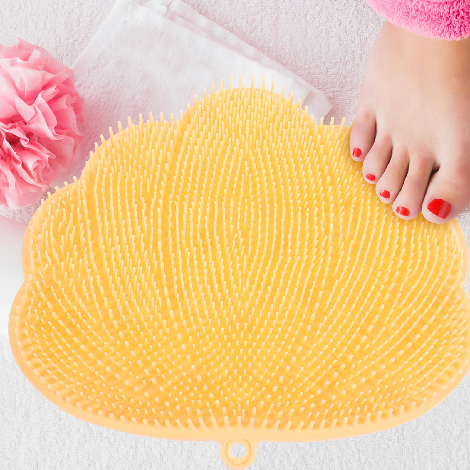 HEMOTON Wall Mounted Back Scrubber Foot Massage Pad Bathing Feet ...