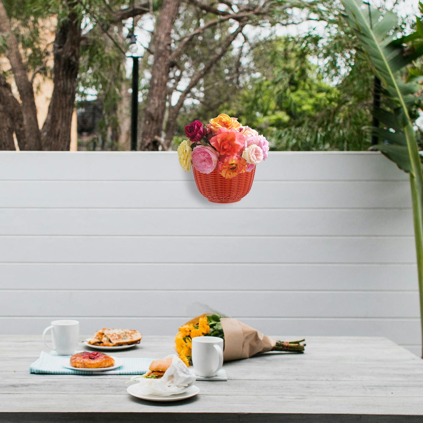 HEMOTON Wall Mounted Half Planters Semicircle Hanging Planter Half ...