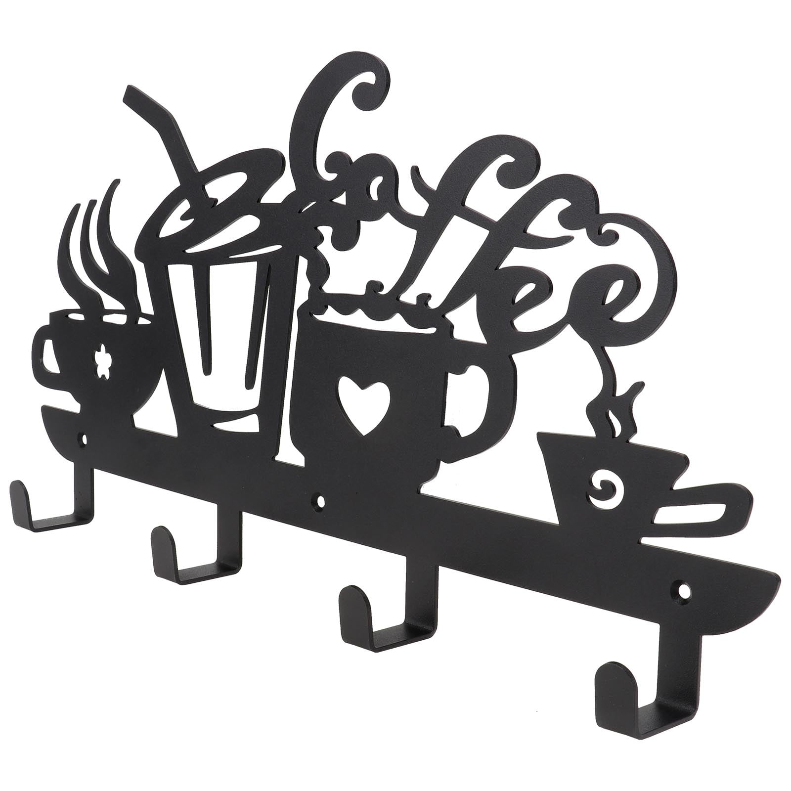 HEMOTON Wall-mounted Cup Holder Coffee Rack Mug Hanging Decorative Hook ...