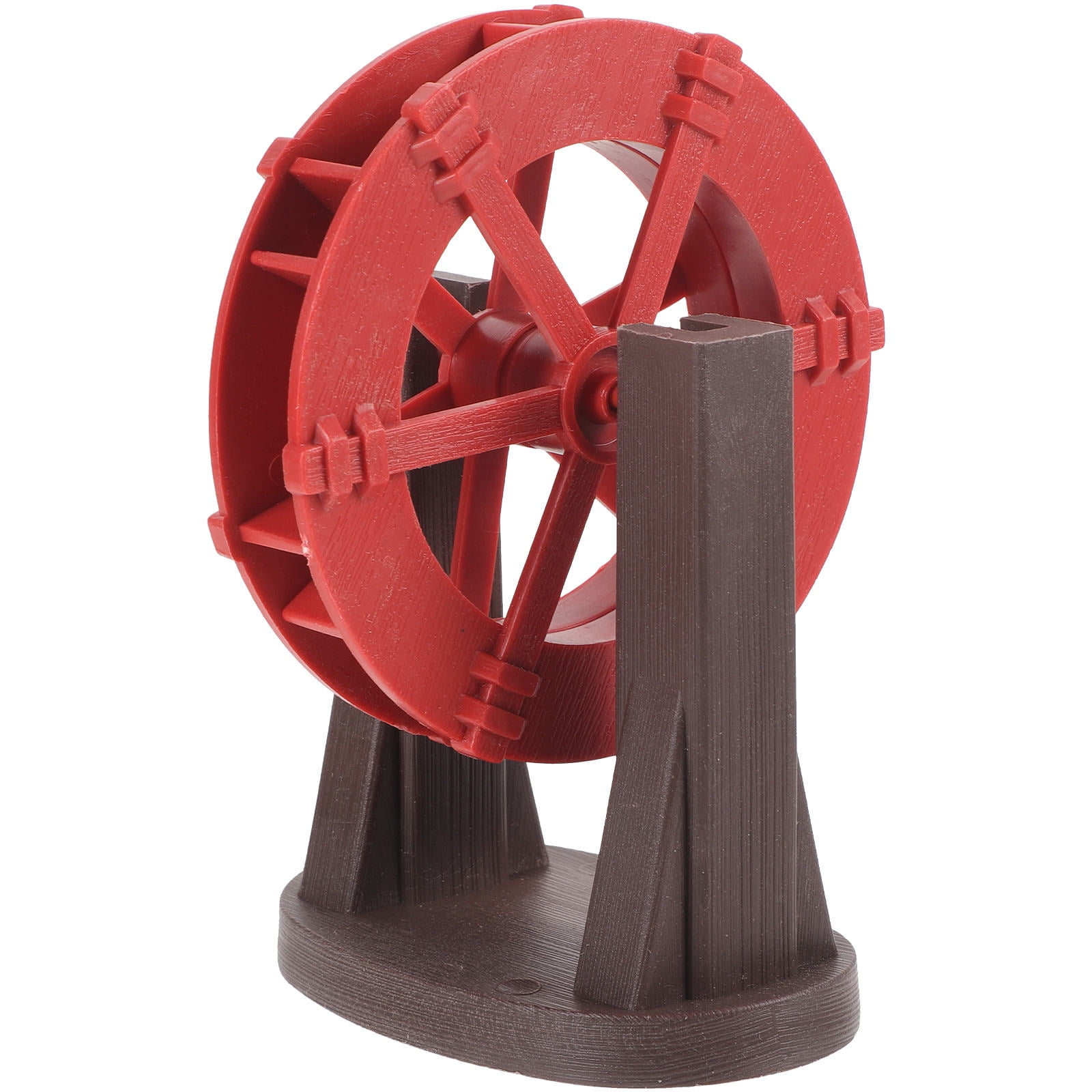 HEMOTON Waterwheel Ornaments Pond Features Waterfall Decor Red ...