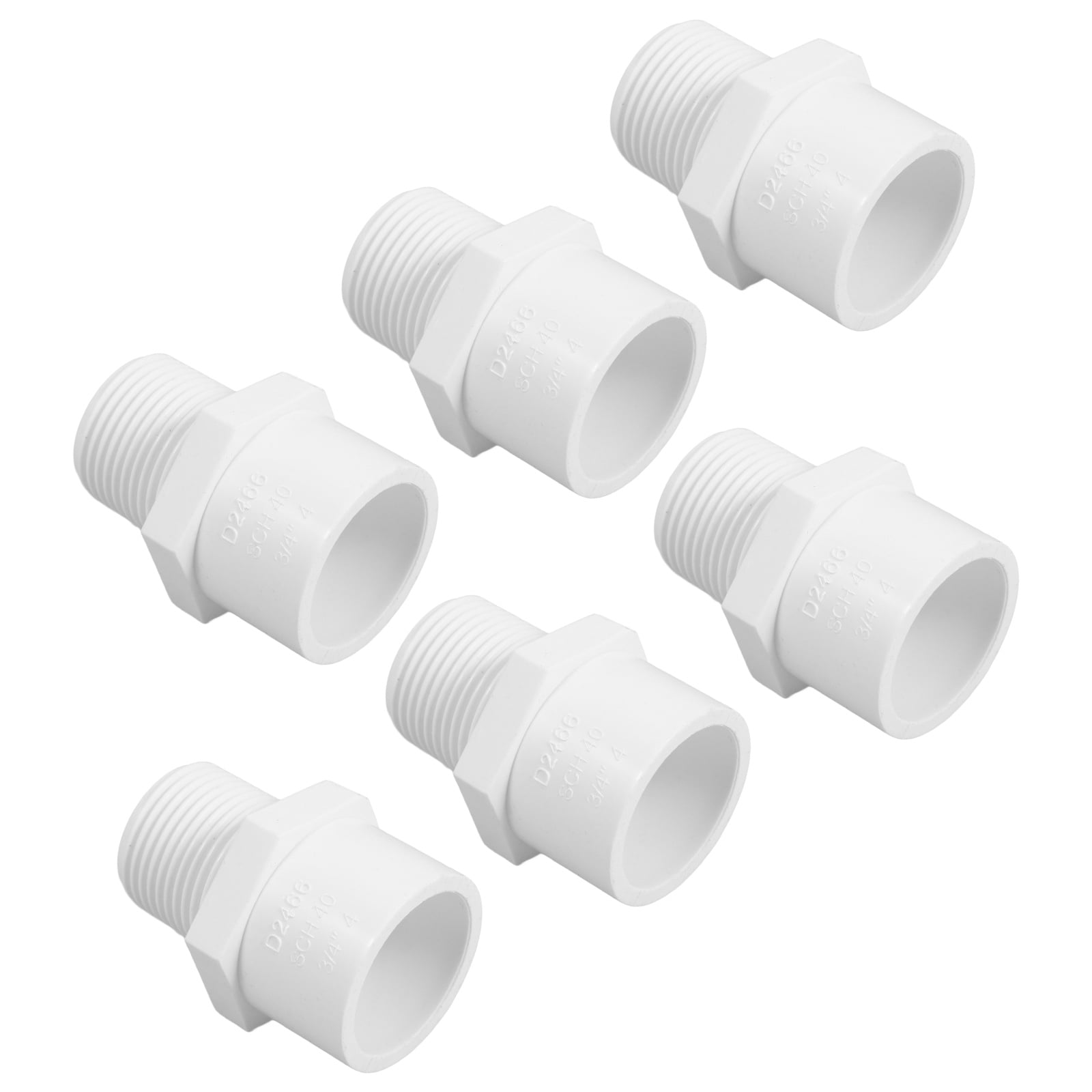 HEMOTON White PVC Pipe Connector with NPT Male Threads for Plumbing ...