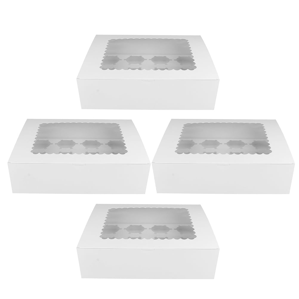 HEMOTON White Paper Cupcake Boxes for Storage Using 12 Count Pastry ...