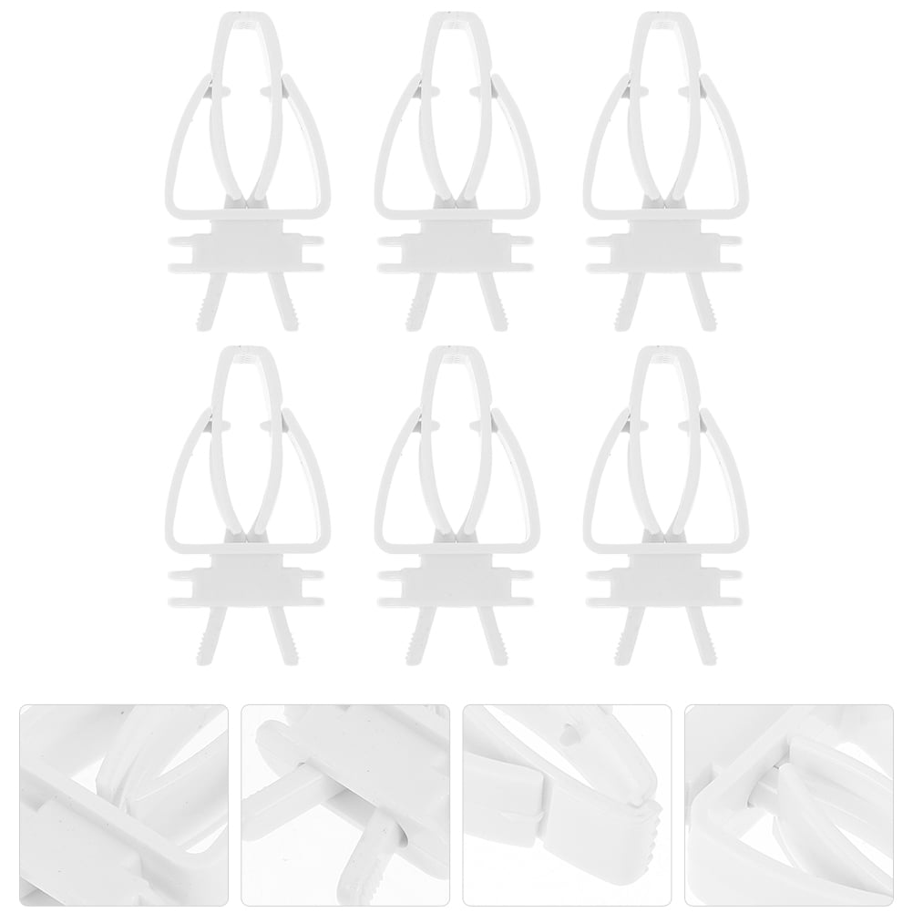 HEMOTON White Plastic Bird Cage Food Clips for DIY 6pcs Practical Tools ...