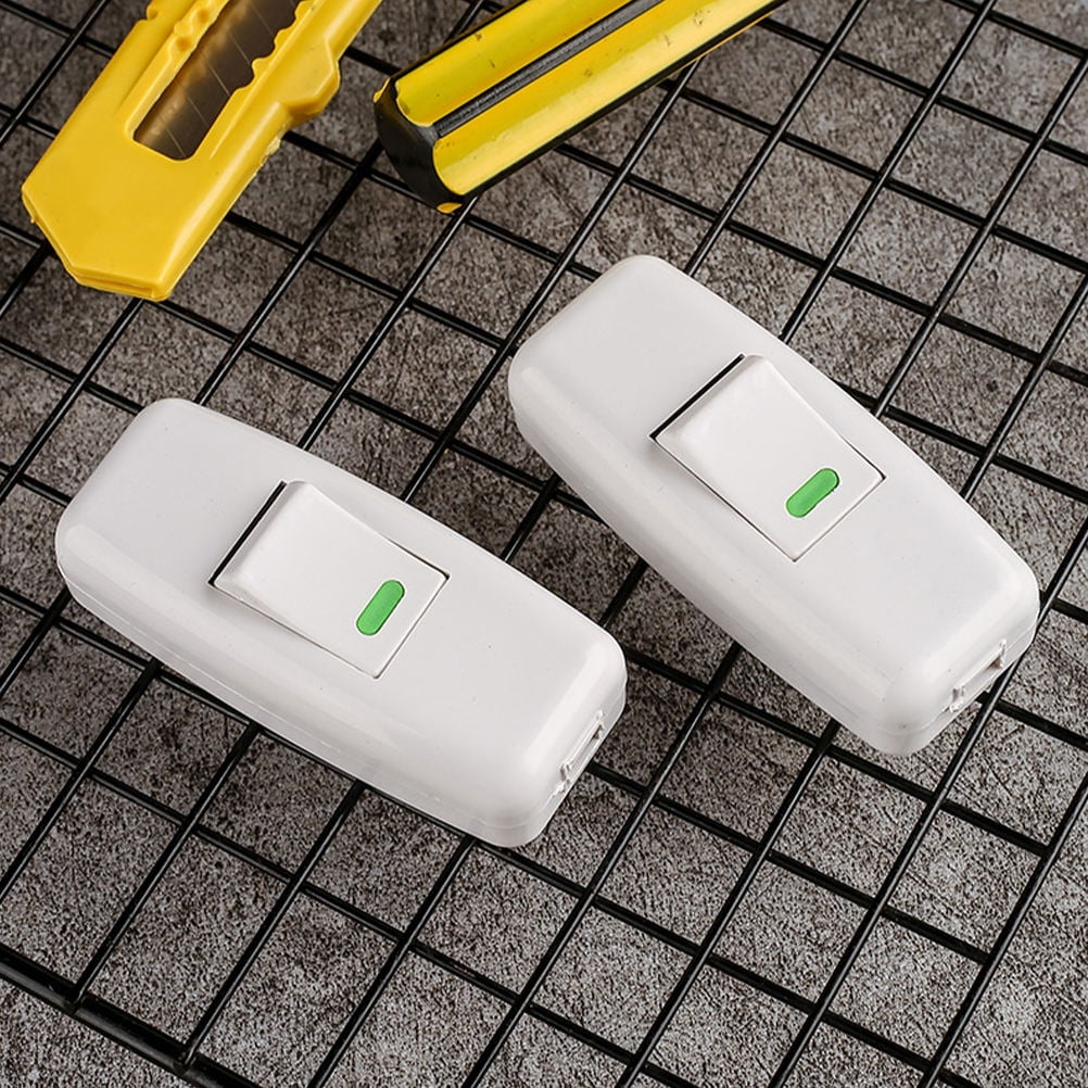 HEMOTON White Plastic Power Switch Button for DIY Bedside Lamp Table ...