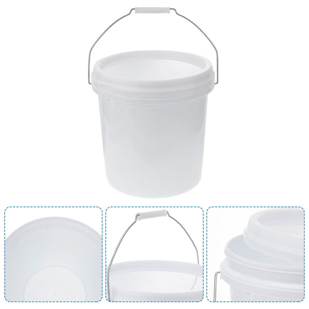 HEMOTON White Plastic Storage Bucket with Lid for Paint and Pigment ...