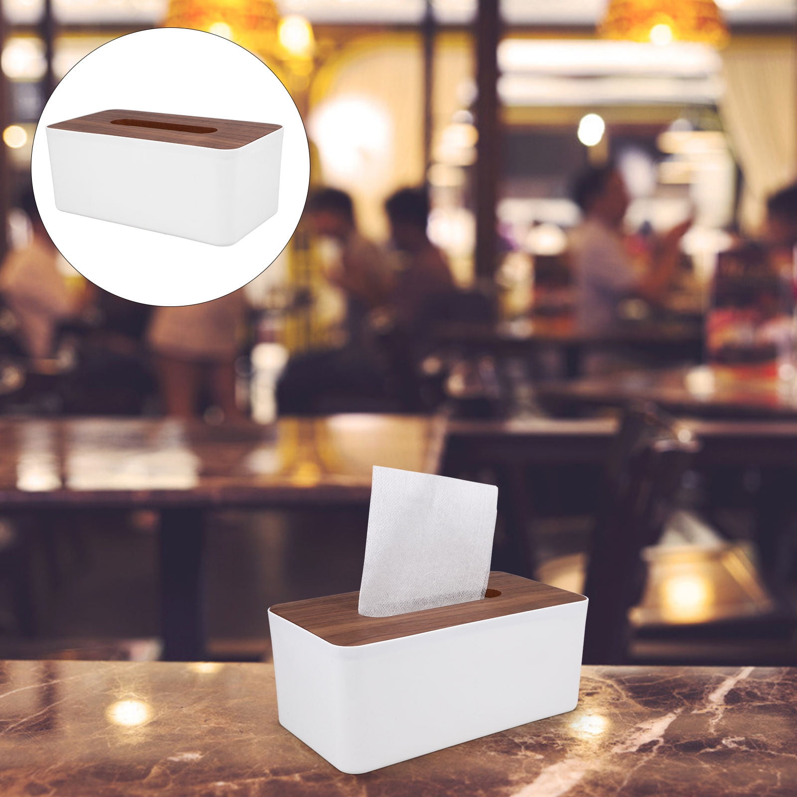 HEMOTON White Tissue Dispenser Box Cover for Home Use Made of PP ...