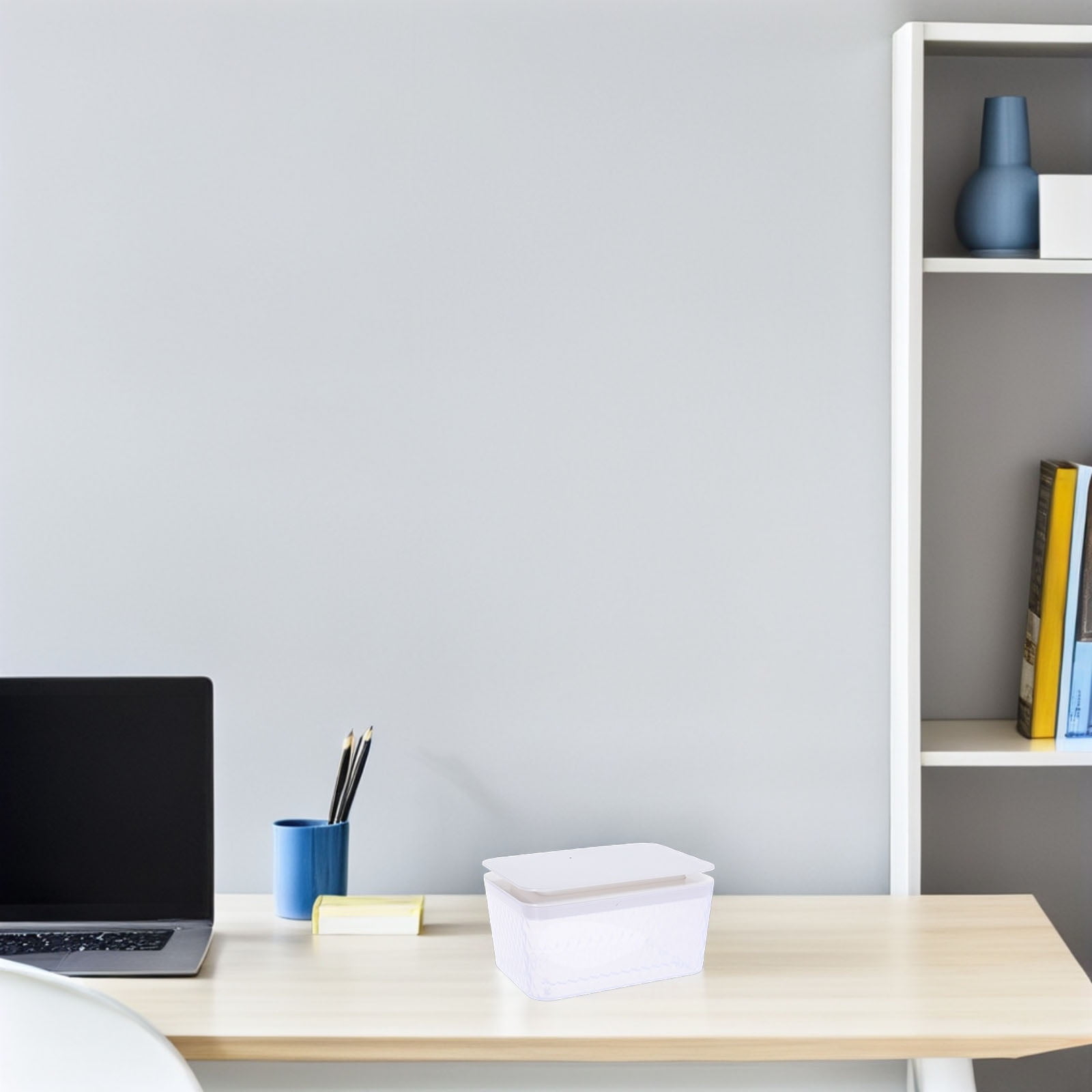 SOPOTUTU Organizer Box for Wipes Plastic Tissue Storage Box White with ...