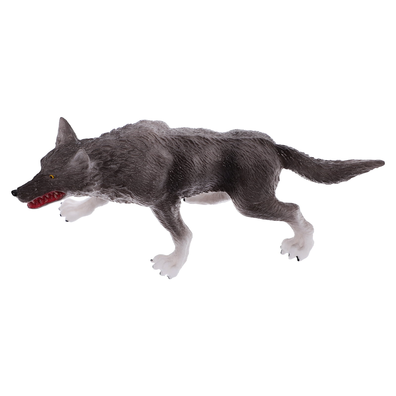 HEMOTON Wolf Statues 1Set Grey Realistic Wolf Shape Abs Material For ...