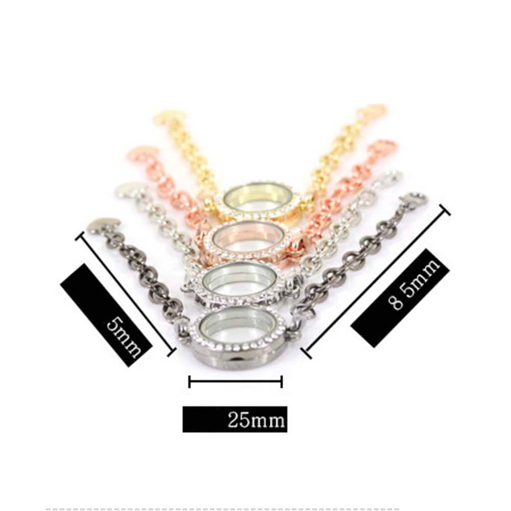 HEMOTON Women Photo Frame Bracelet Magnetic Locket Charms Floating Miss ...