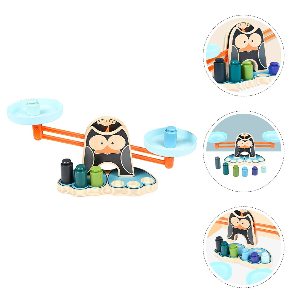 HEMOTON Wooden Balance Scale Toy for Kids to Assemble and Learn with ...
