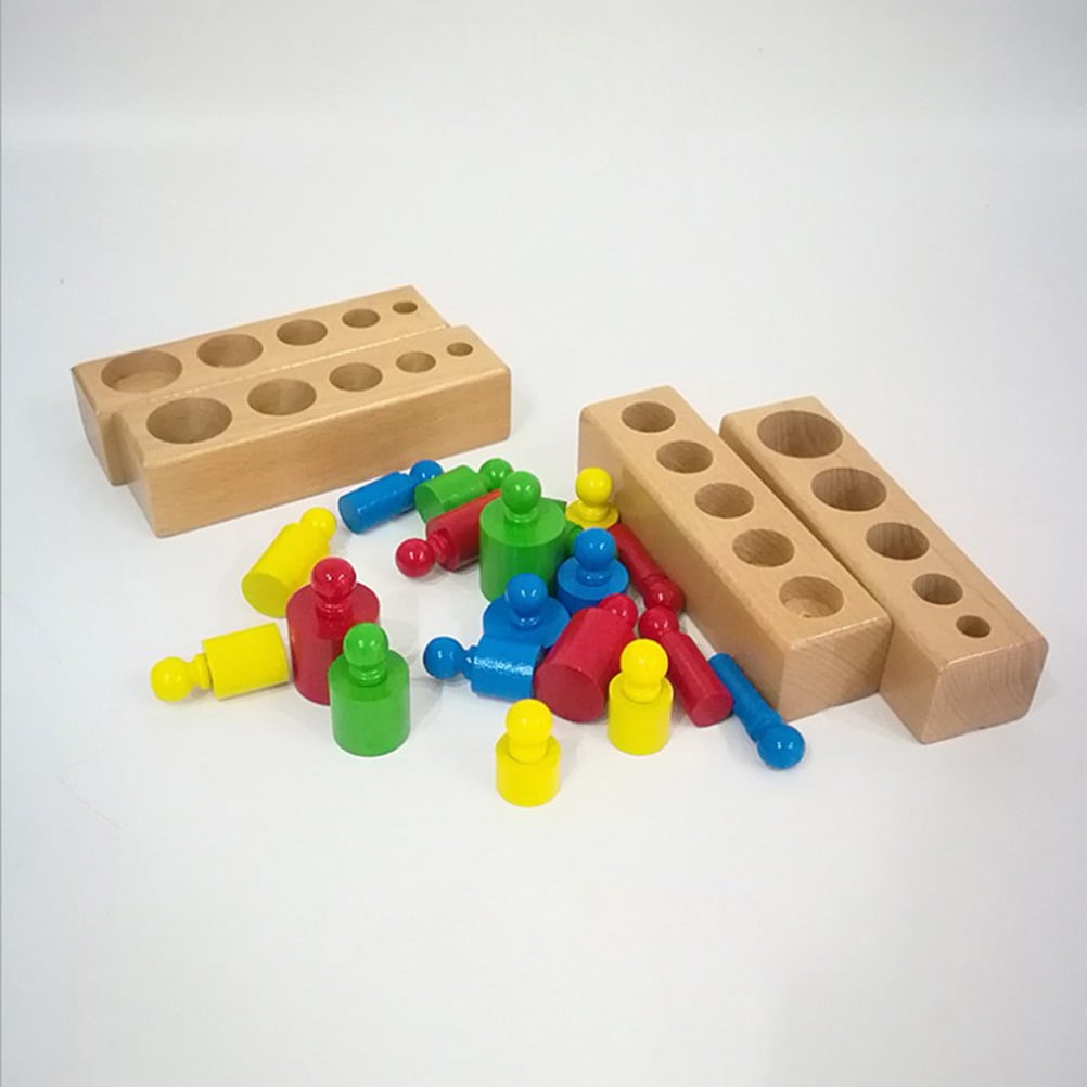 HEMOTON Wooden Cylinder Socket Toy for Kids to Develop Hand Eye ...