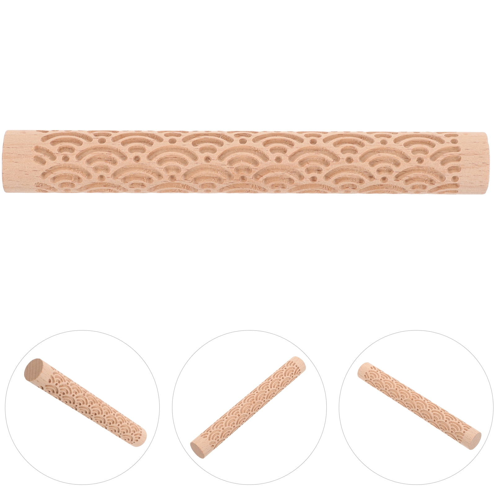 HEMOTON Wooden Hand Roller for Earring Texture Embossing, Pottery Clay ...