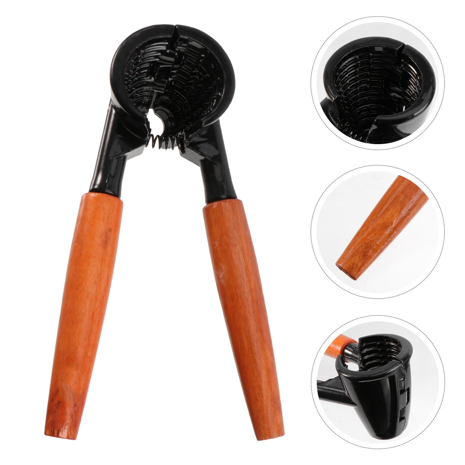 SOPOTUTU Black Wooden Nut Cracker Plier for Walnuts Pecans Hazelnuts ...
