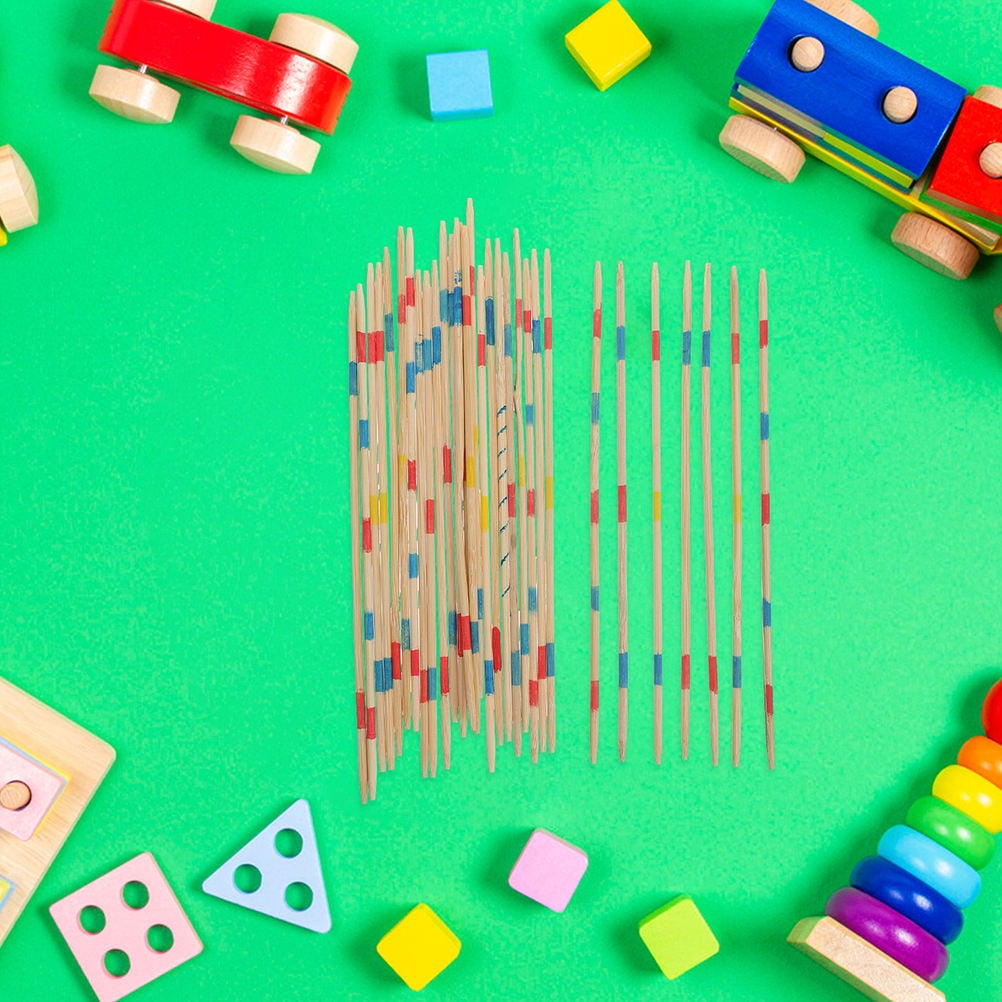 HEMOTON Wooden Pick Up Sticks Game for Kids Enhances Cognitive Skills ...