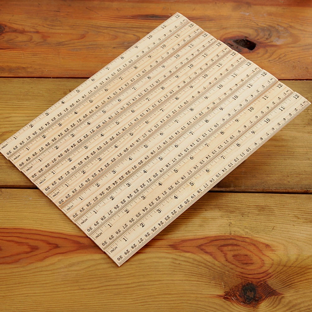 HEMOTON Wooden Ruler for Math in Khaki Color Made of Wood with High ...