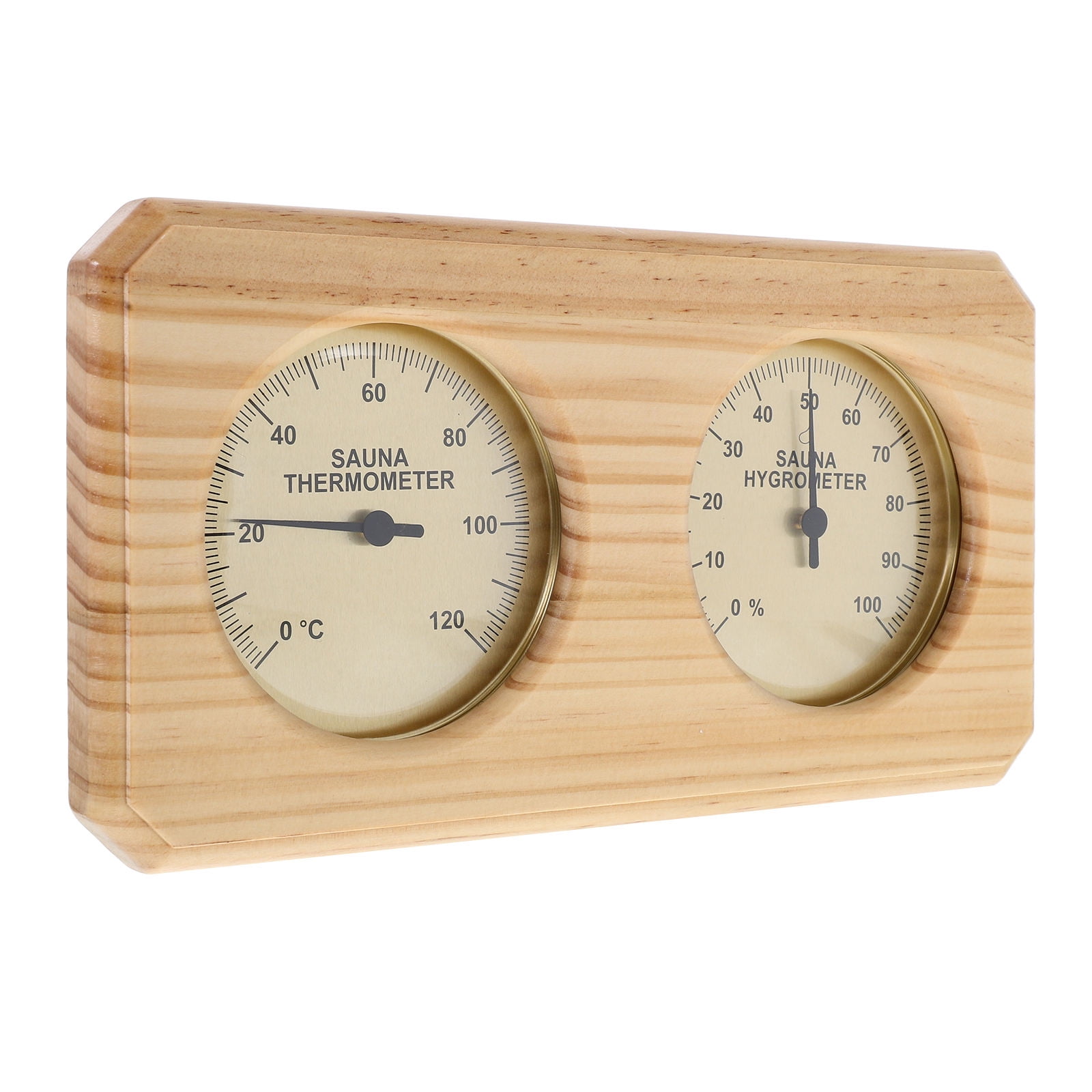 HEMOTON Wooden Sauna Thermometer Hygrometer Wall Mounted Indoor ...