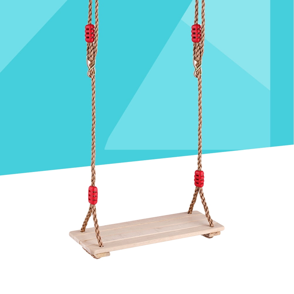 HEMOTON Wooden Swing Hanging Swing Nylon Rope Swing Set for Kids Adults ...