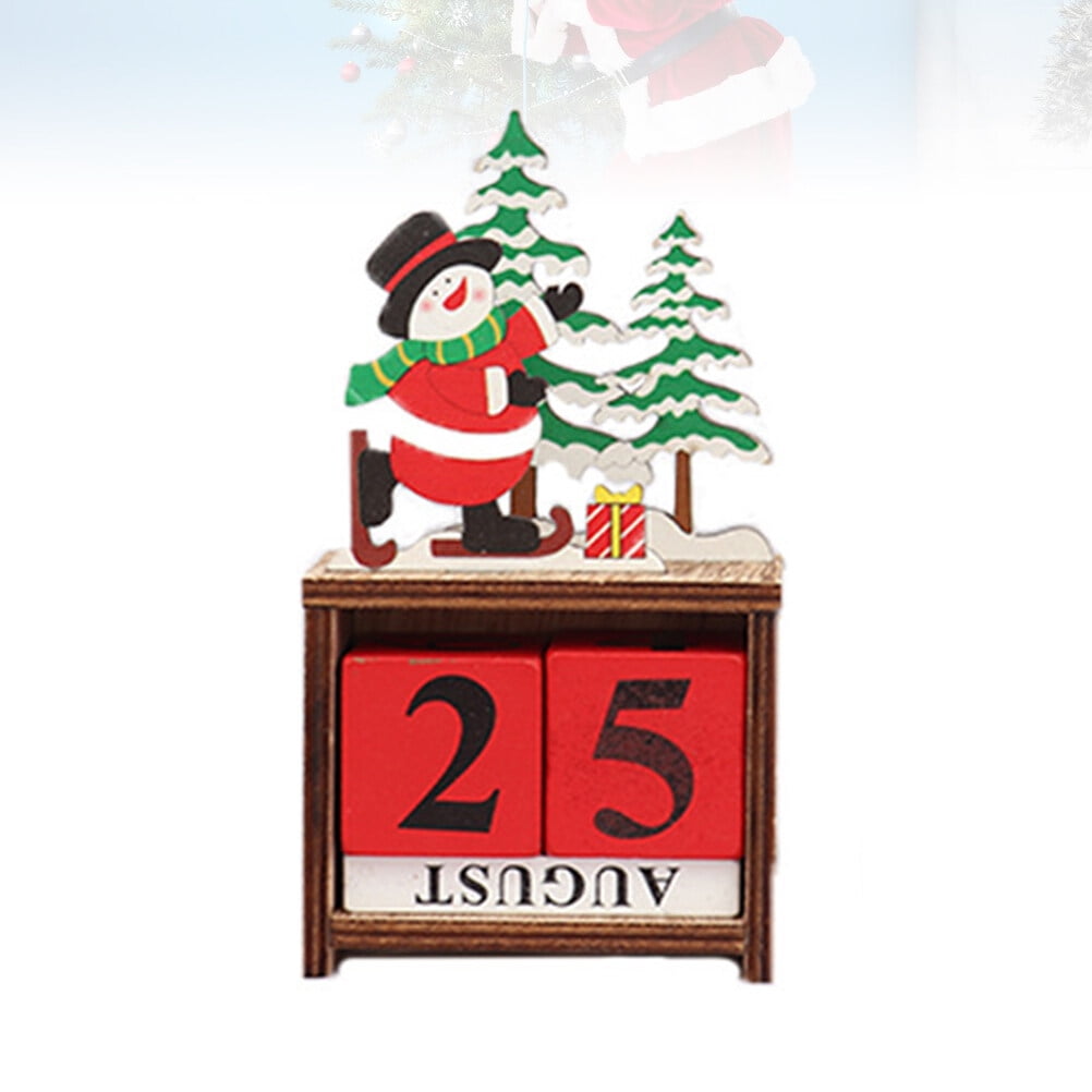 SOPOTUTU Perpetual Wooden Desktop Calendar Retro Decor for Home and ...