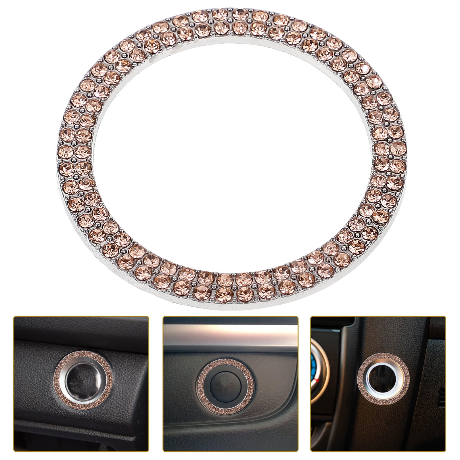 HEMOTON Worgeous 1 Set Start Button Sticker Bling Car Engine Ring Push ...