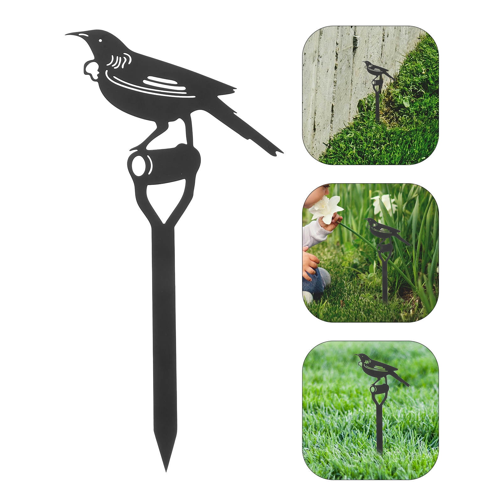 HEMOTON Yard Iron Garden Stake Decor Patio Stake Decor Bird Garden ...