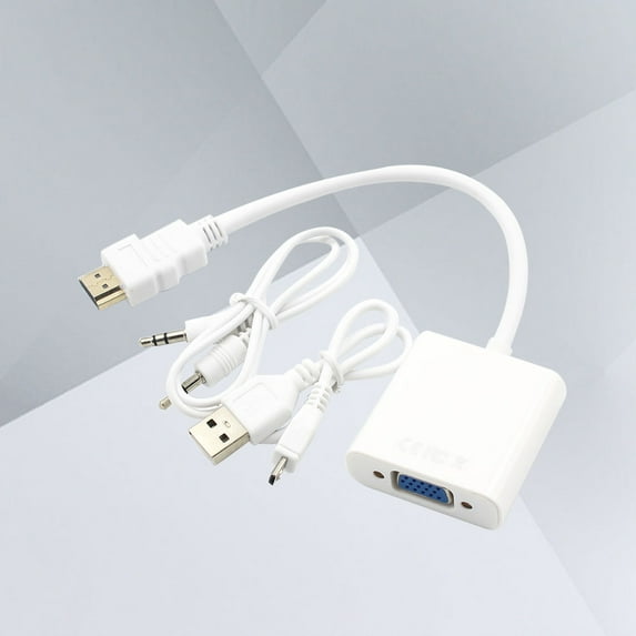 HEMOTON to VGA Adapter Full Video Audio Converter with Power Cable for ...
