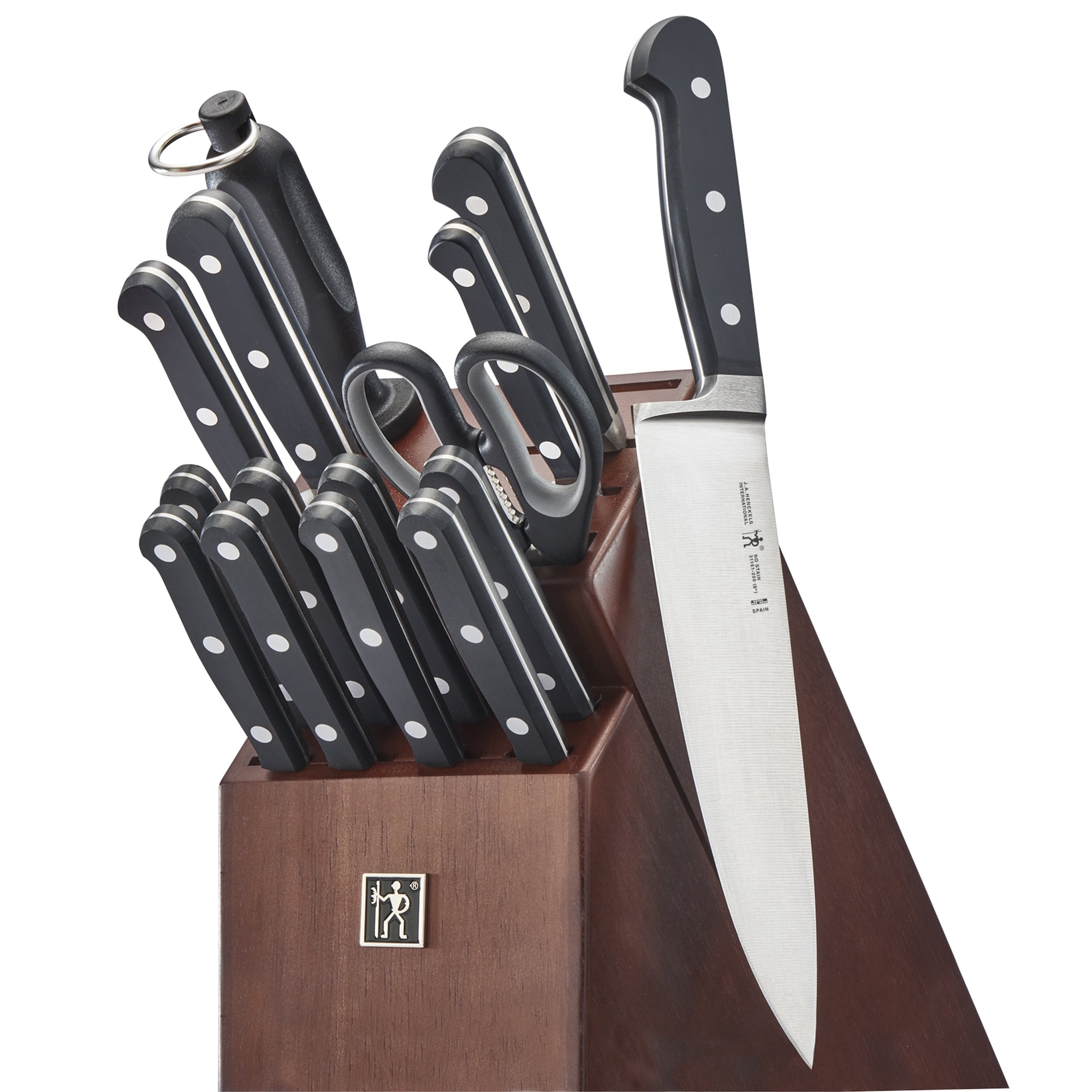 HENCKELS Classic Razor-Sharp 16-Piece Knife Block Set, Chef Knife ...