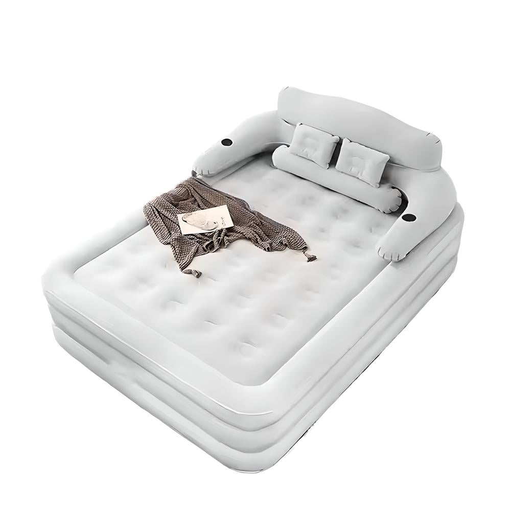 HENG Co. Queen Air Mattress with Backrest – 18.9" Thick Inflatable Bed ...