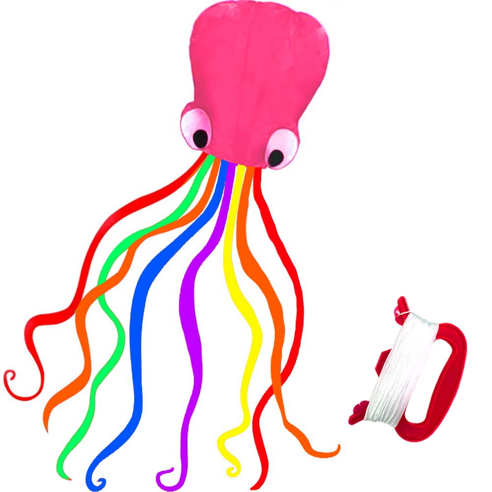 "HENGDA KITE Big 196"" Pink Octopus Easy Flyer Kite for Children and ...