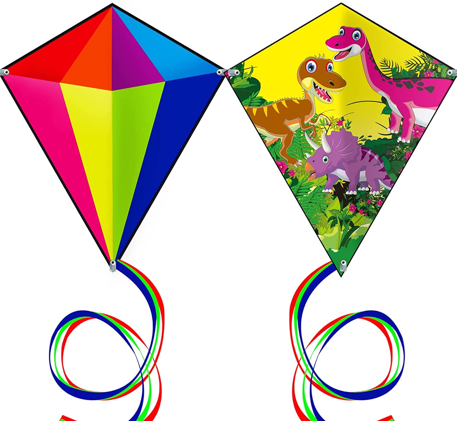 HENGDA KITE Pack of 2 Professional 23”x27” Diamond Kites for Kids and ...