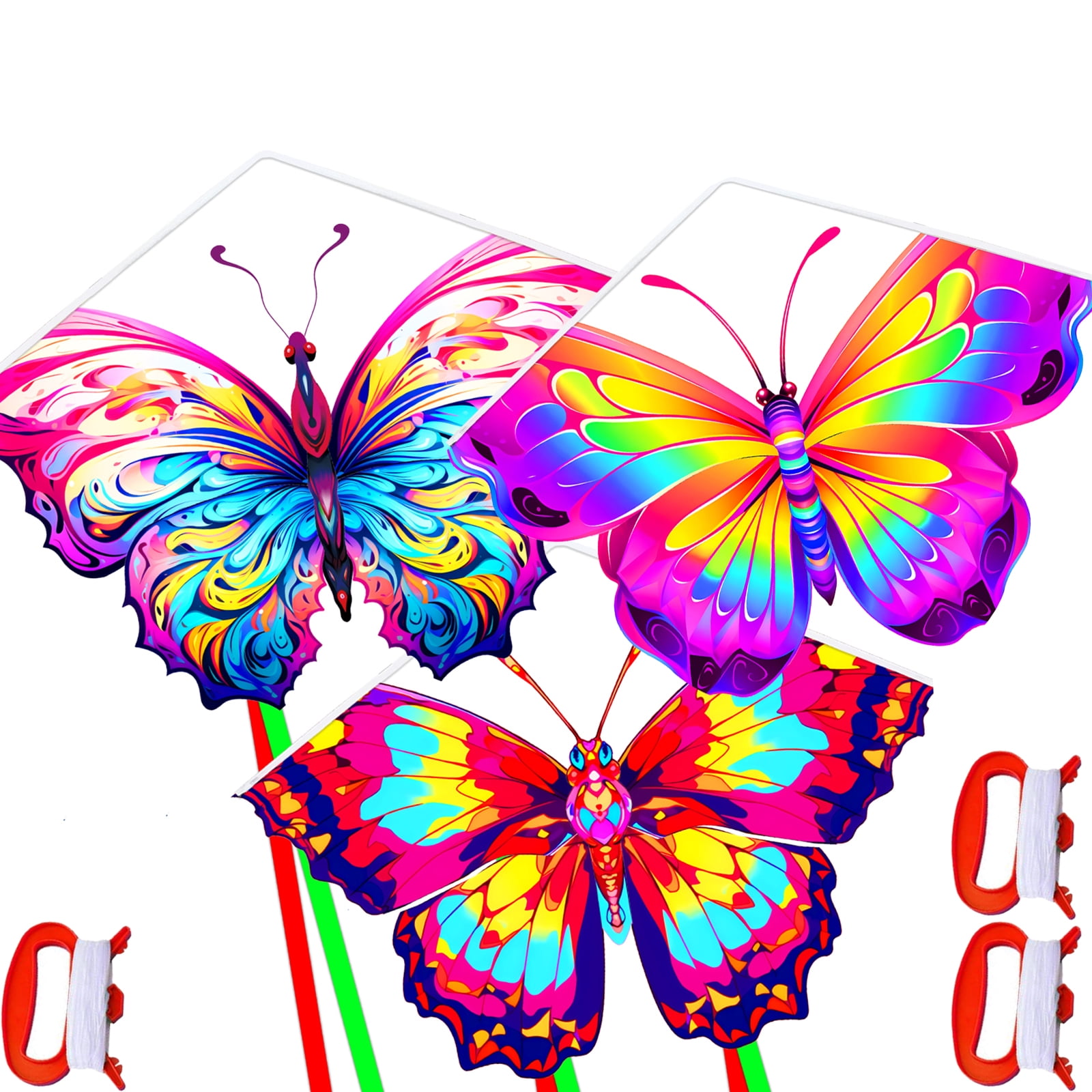 HENGDA KITE 3pack Butterfly Kites Outdoor Toy for Adults and Young Kids ...
