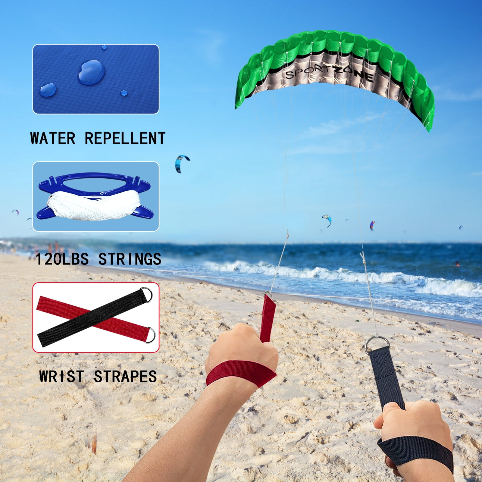 HENGDA KITE for Children and Adults 98inch Dual Line Stunt Parafoil ...
