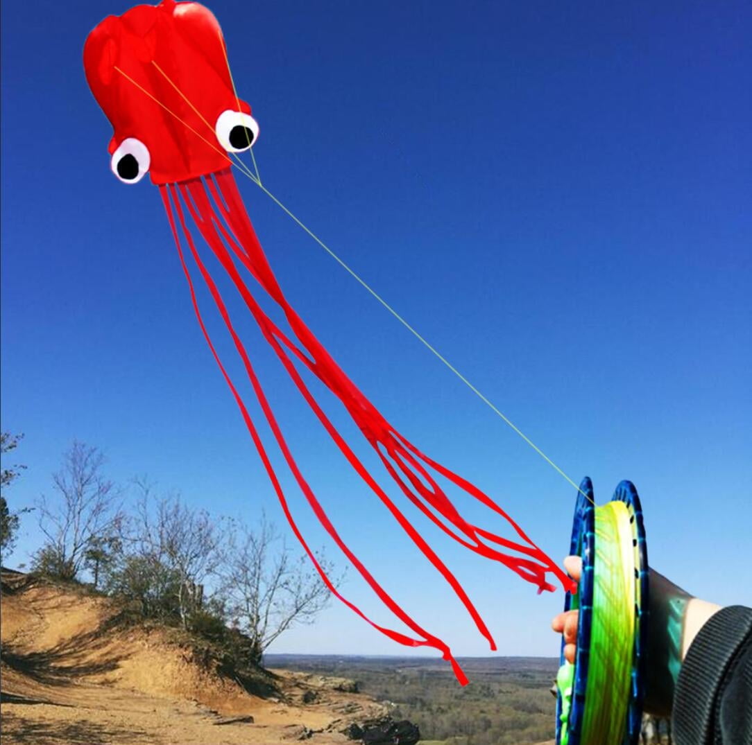 HENGDA KITE for Children and Adults Red 196" Octopus Software Kite with ...