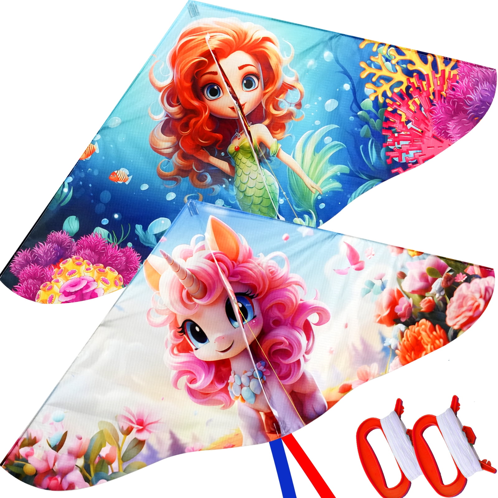 HENGDAKITE 2pack 41*20in Triangle Kites for Kids and Adults HD Printing ...