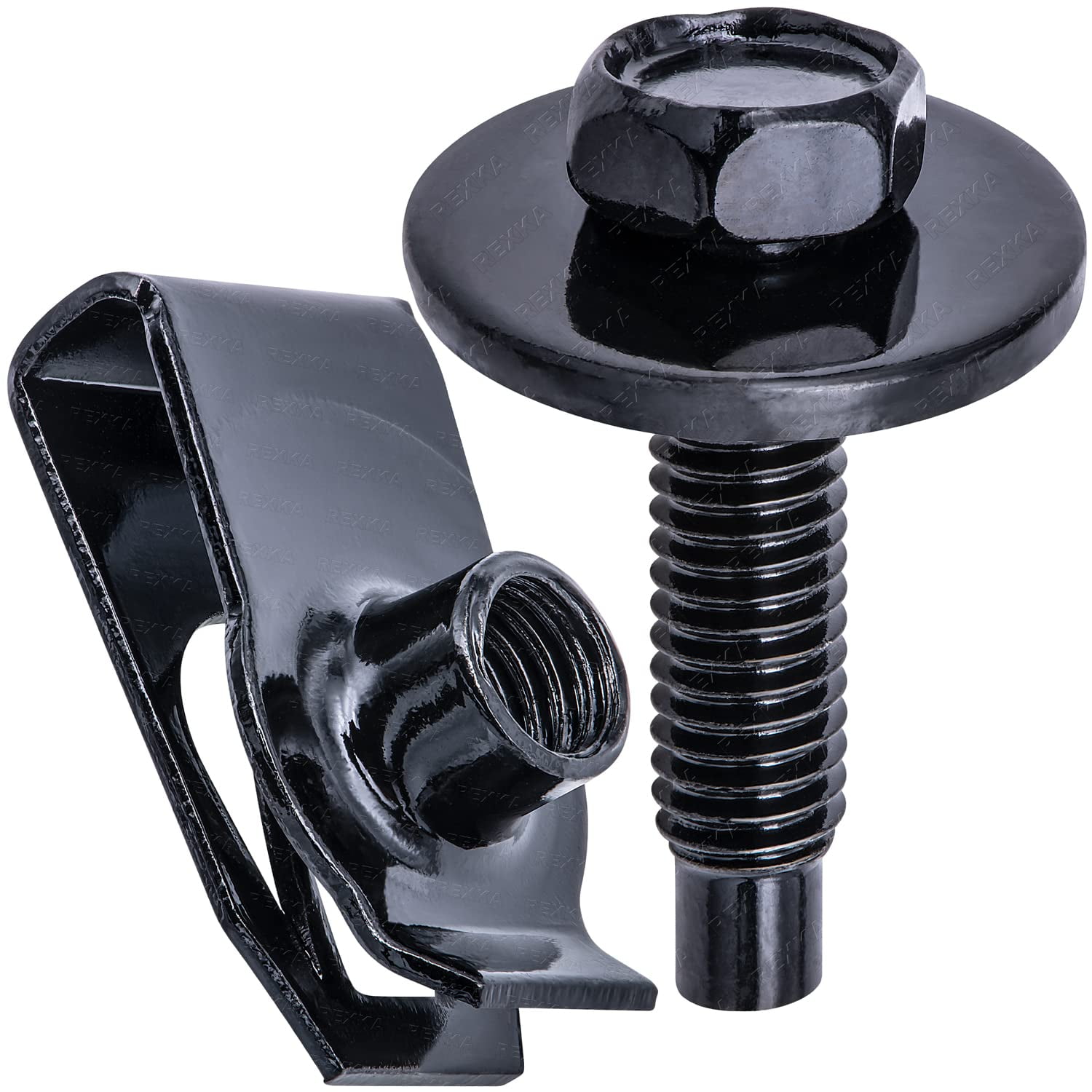 HENGFAY 15 Sets M6-1.0 Extruded U Nuts & Hex Head SEMS Body Bolts Kits ...