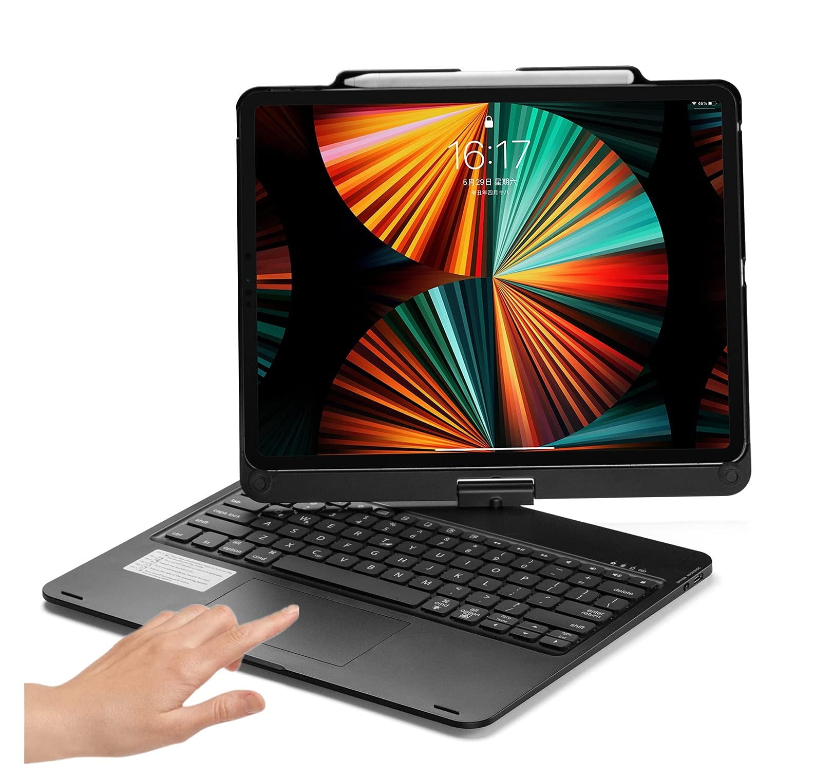 HENGHUI 360 Rotatable Keyboard Case for iPad 10th Generation 2022 10.9 inch Backlight Keyboard ...