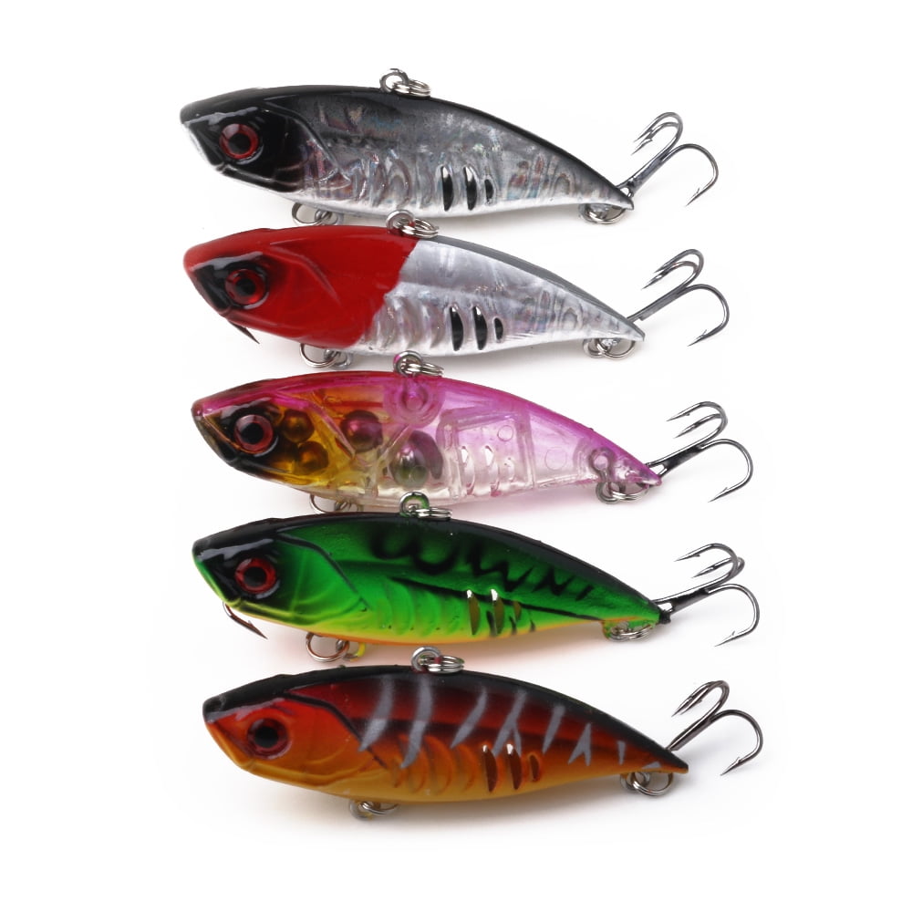 HENGJIA 5PCS Lipless Crankbaits for Bass, Deep Diving Minnow VIB ...
