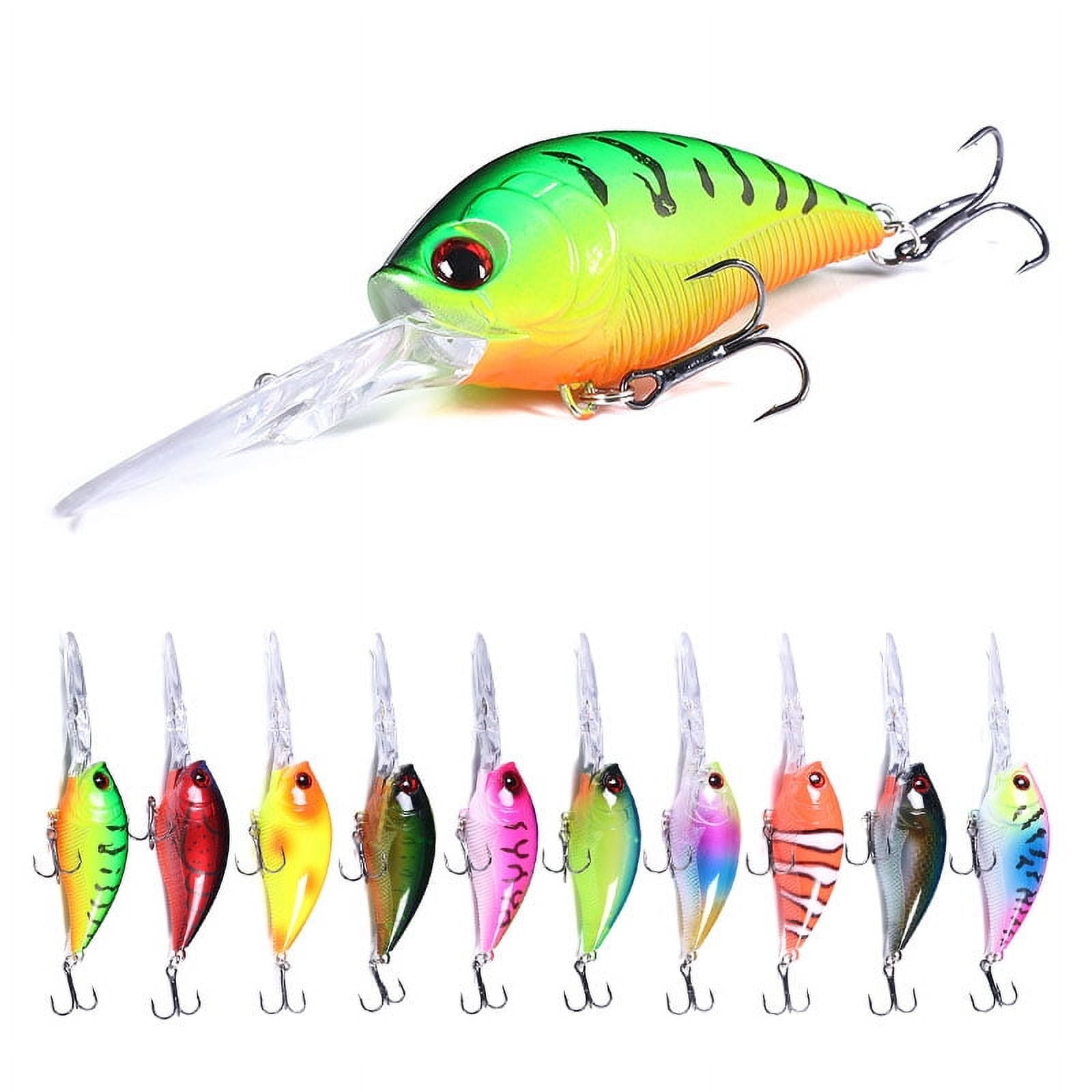 HENGJIA Crankbait Crankbaits for Bass Fishing Lures 10pcs Deep Diving ...