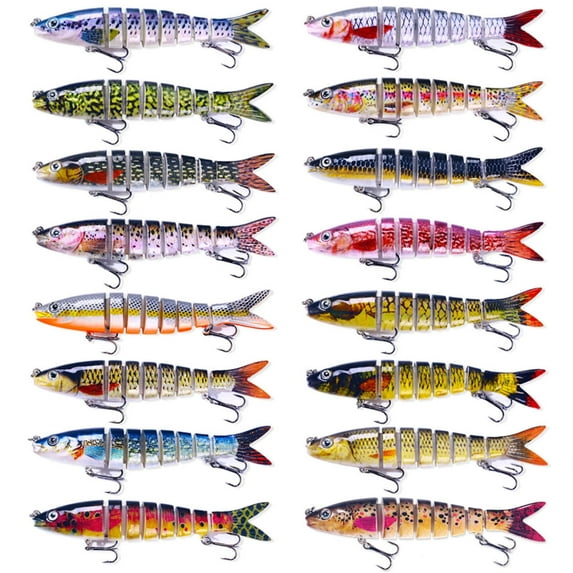 HENGJIA Fishing Lures 16PCS Multi Jointed Fish Fishing Kits Slow ...