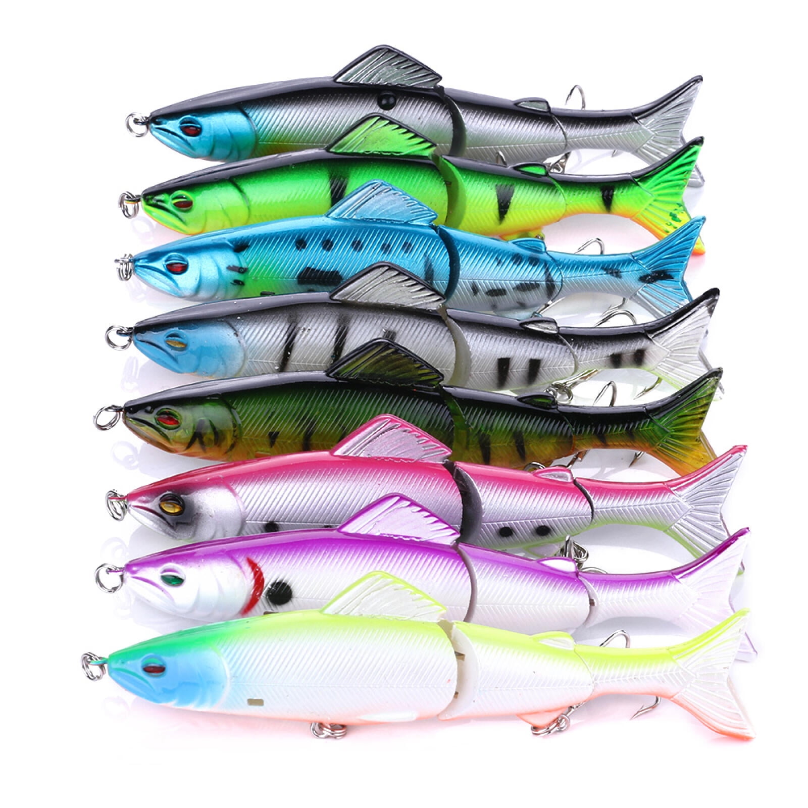 HENGJIA Fishing Lures 8pcs Multi Jointed Fish Fishing Kits Slow Sinking Lifelike Swimbait ...