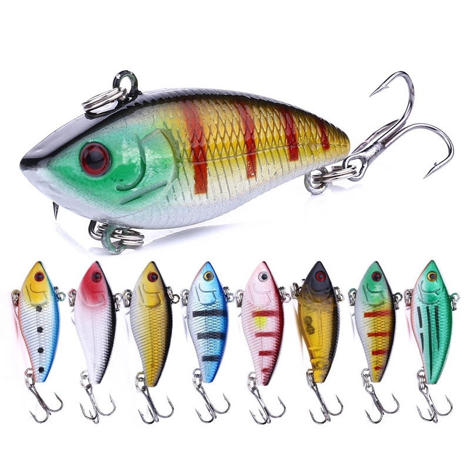 HENGJIA Fishing Lures for Bass, 8 Pack Lipless Crankbaits Minnow VIB ...